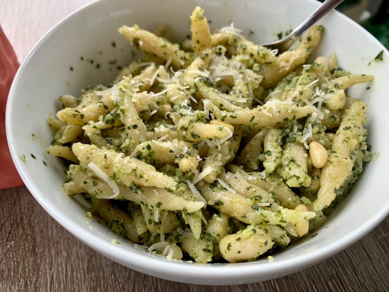 Authentic Ligurian Trofie Pasta by Hand with Fresh Pesto