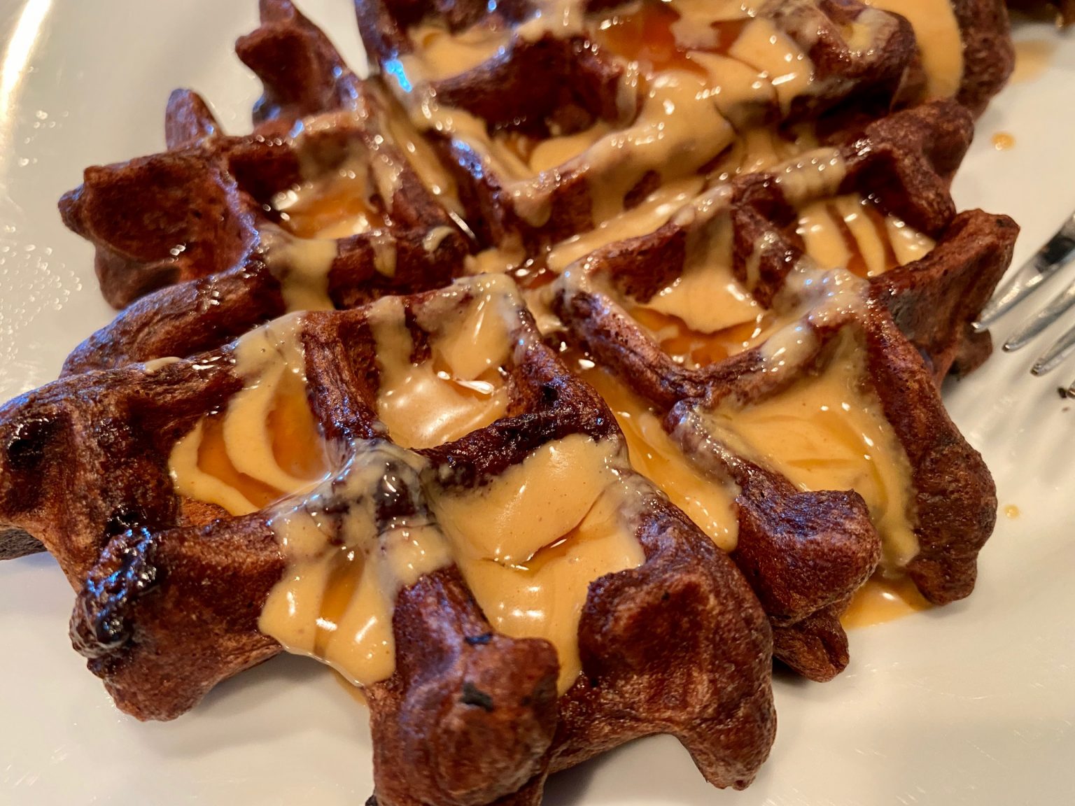 Indulgent Single-Serving Dark Chocolate Waffle | finding time for cooking