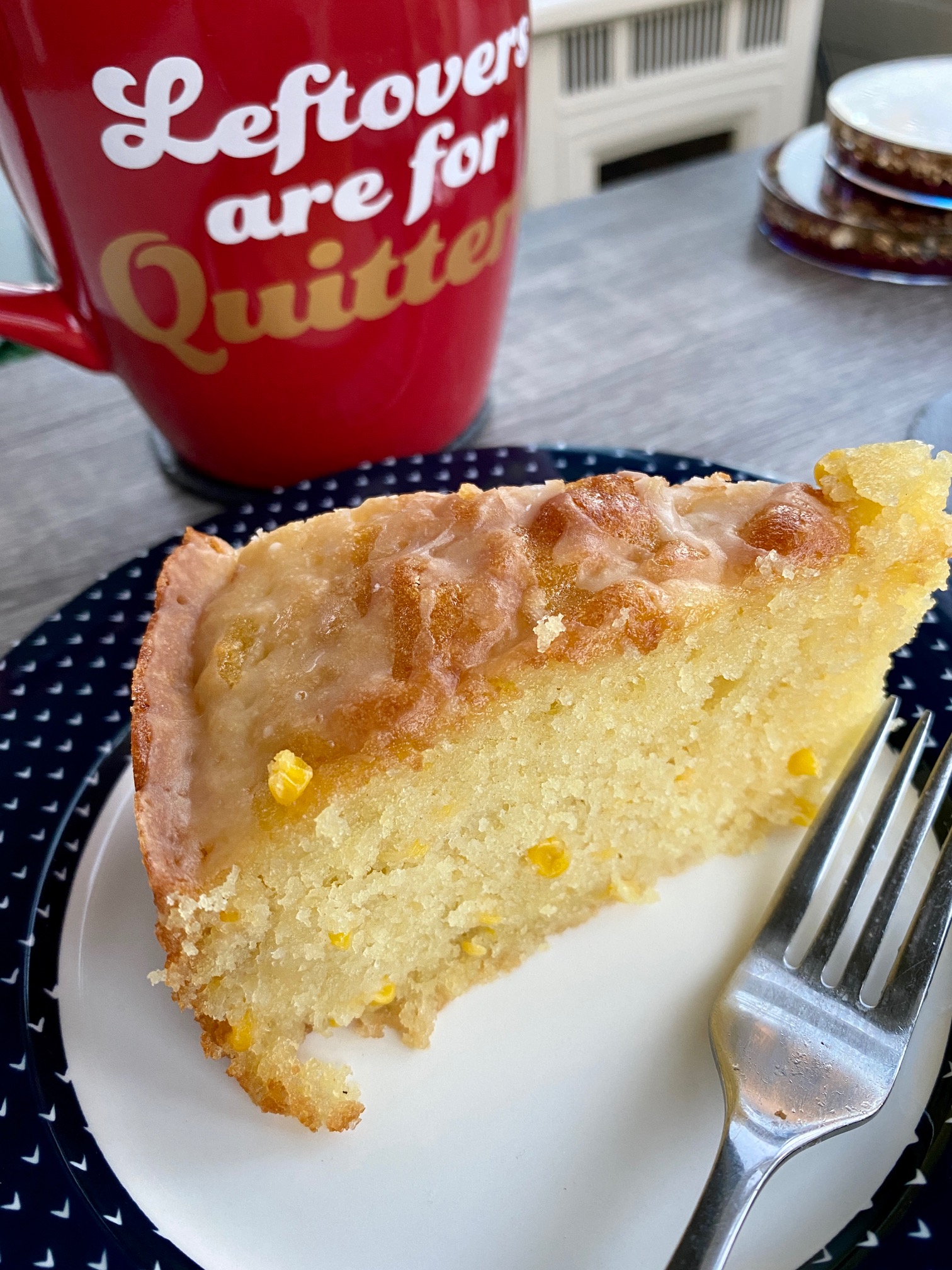 Sweet Corn Cake with Tart Lemon Glaze | finding time with cooking