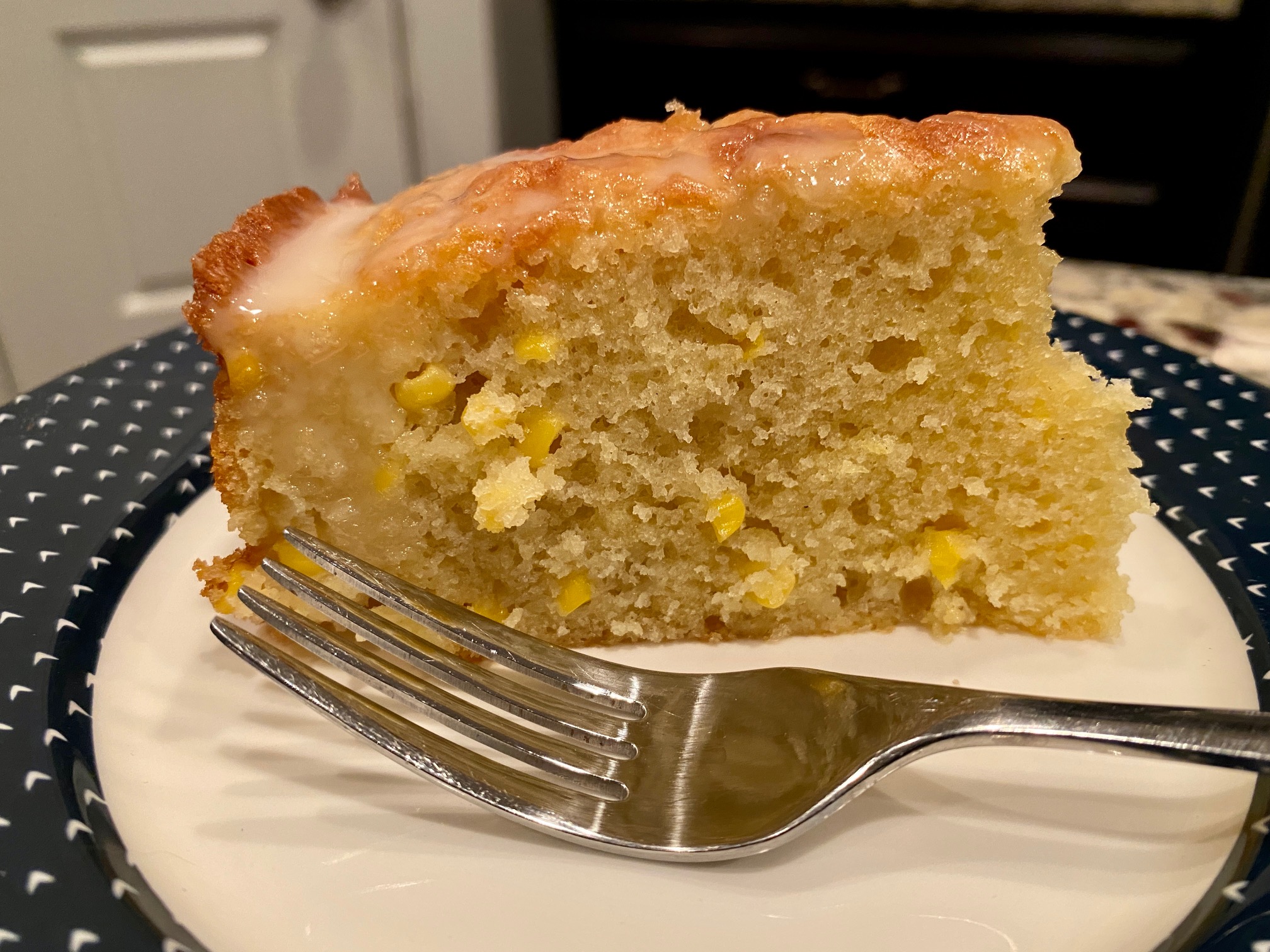 Sweet Corn Cake with Tart Lemon Glaze | finding time with cooking