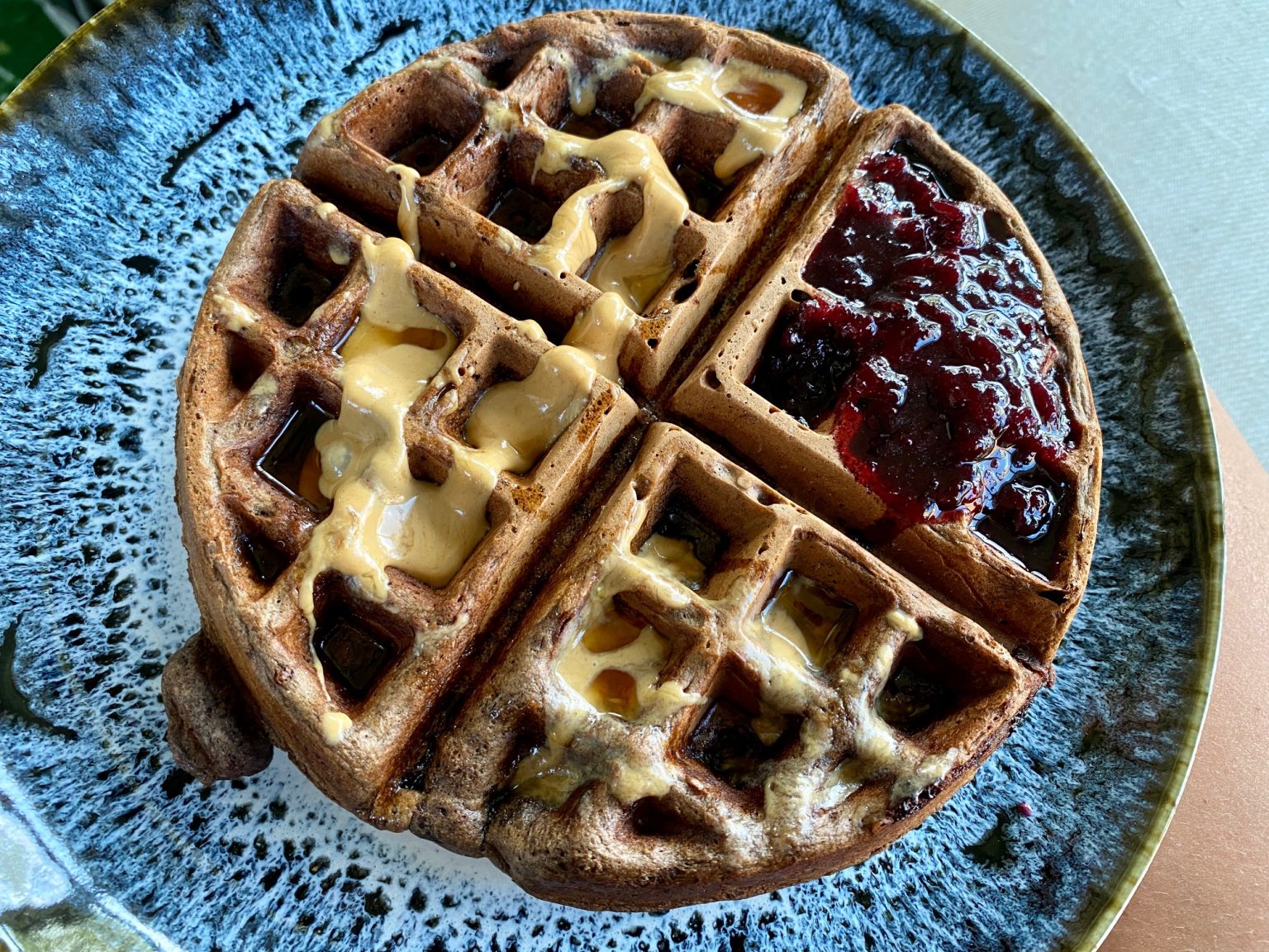 Indulgent Single-Serving Dark Chocolate Waffle | finding time for cooking